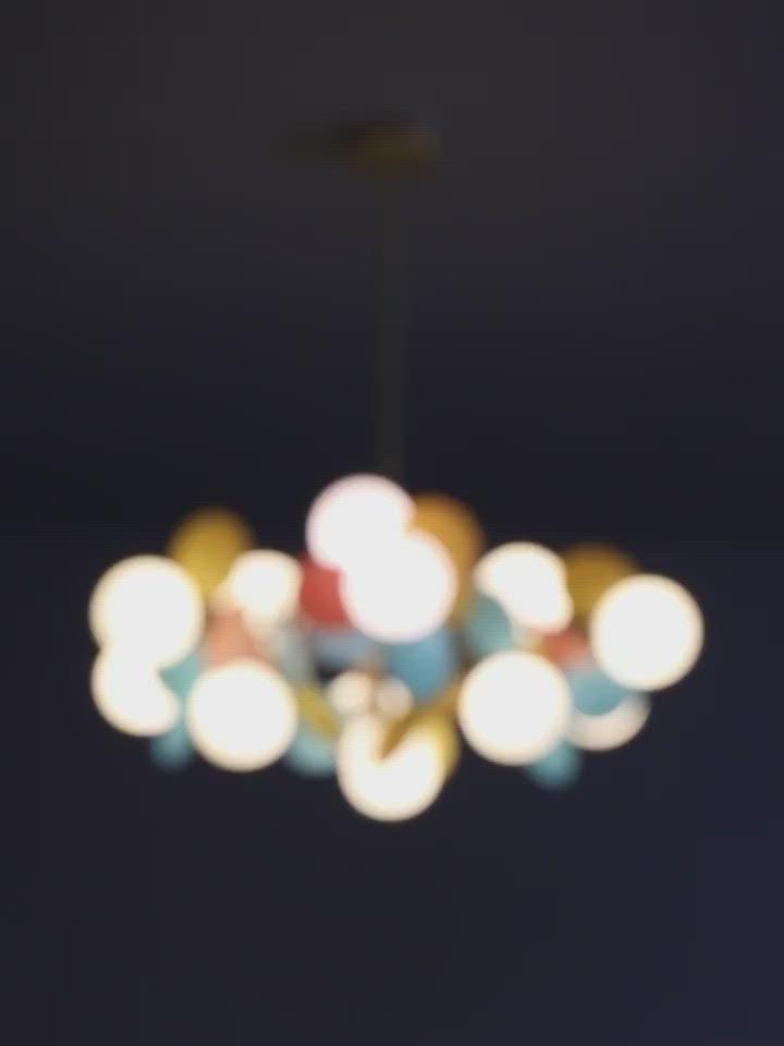 Pop-Art Molecular Chandelier – Colorful Modern LED Statement Light ...
