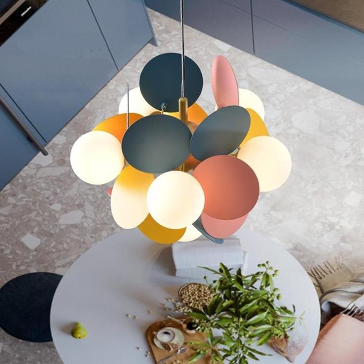 Pop-Art Molecular Chandelier – Colorful Modern LED Statement Light ...
